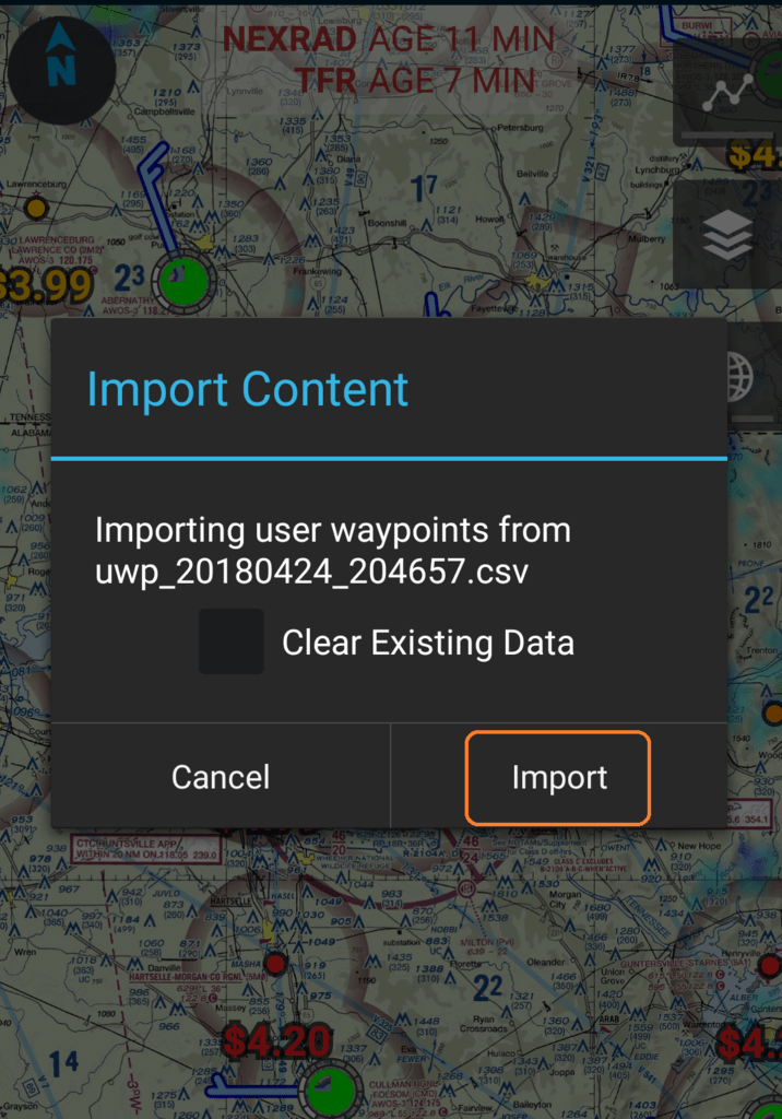 Import and Export User Waypoints | DroidEFB